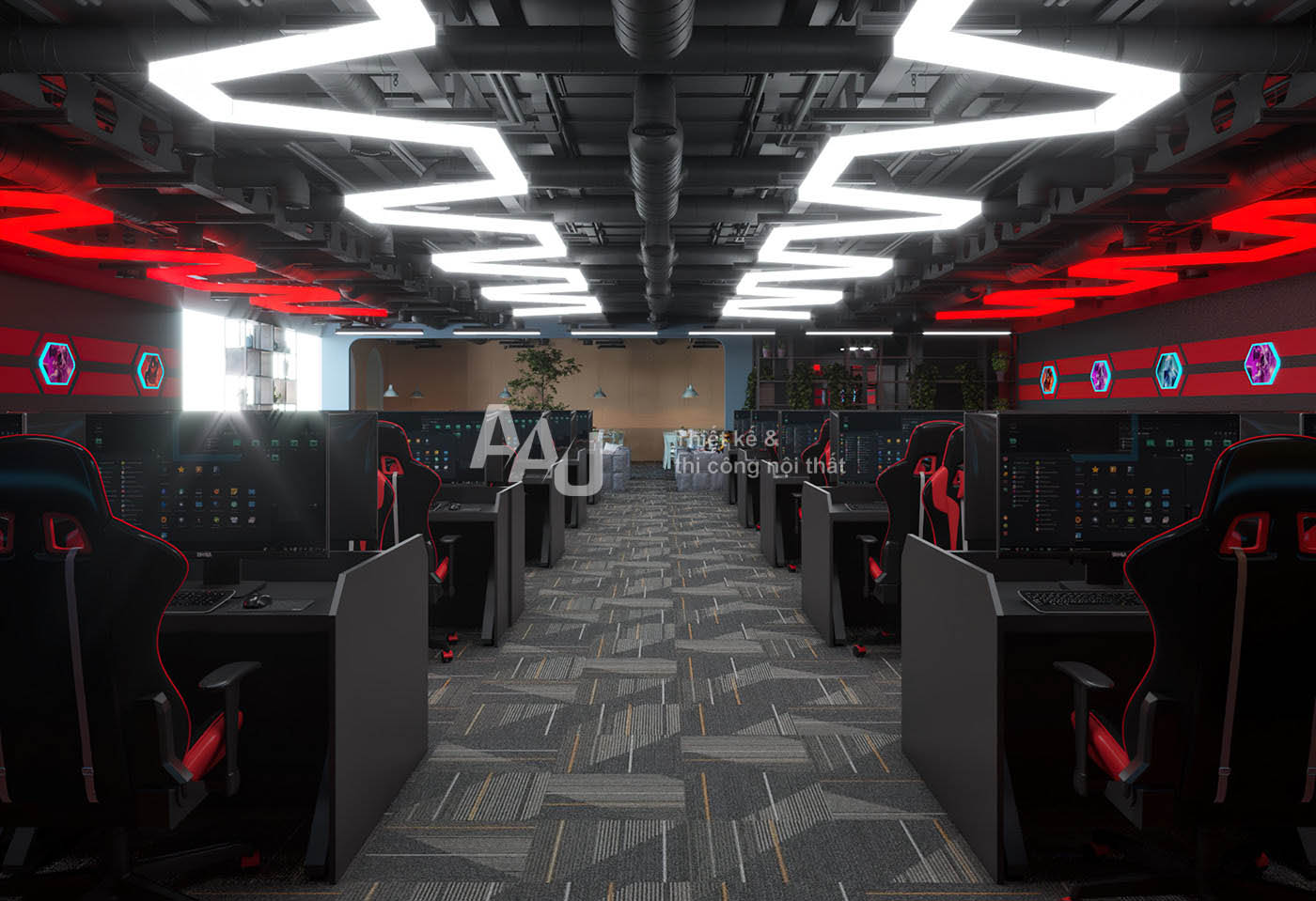 Thiết Kế Tiệm Game Cyber Game - Thiết Kế Nội Thất AAU